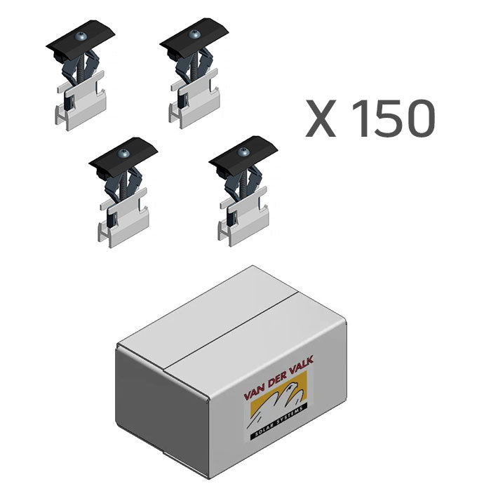Hel låda- Van der Valk - 150 st Mittklämma Svart (721550ZW) – Solproffset
